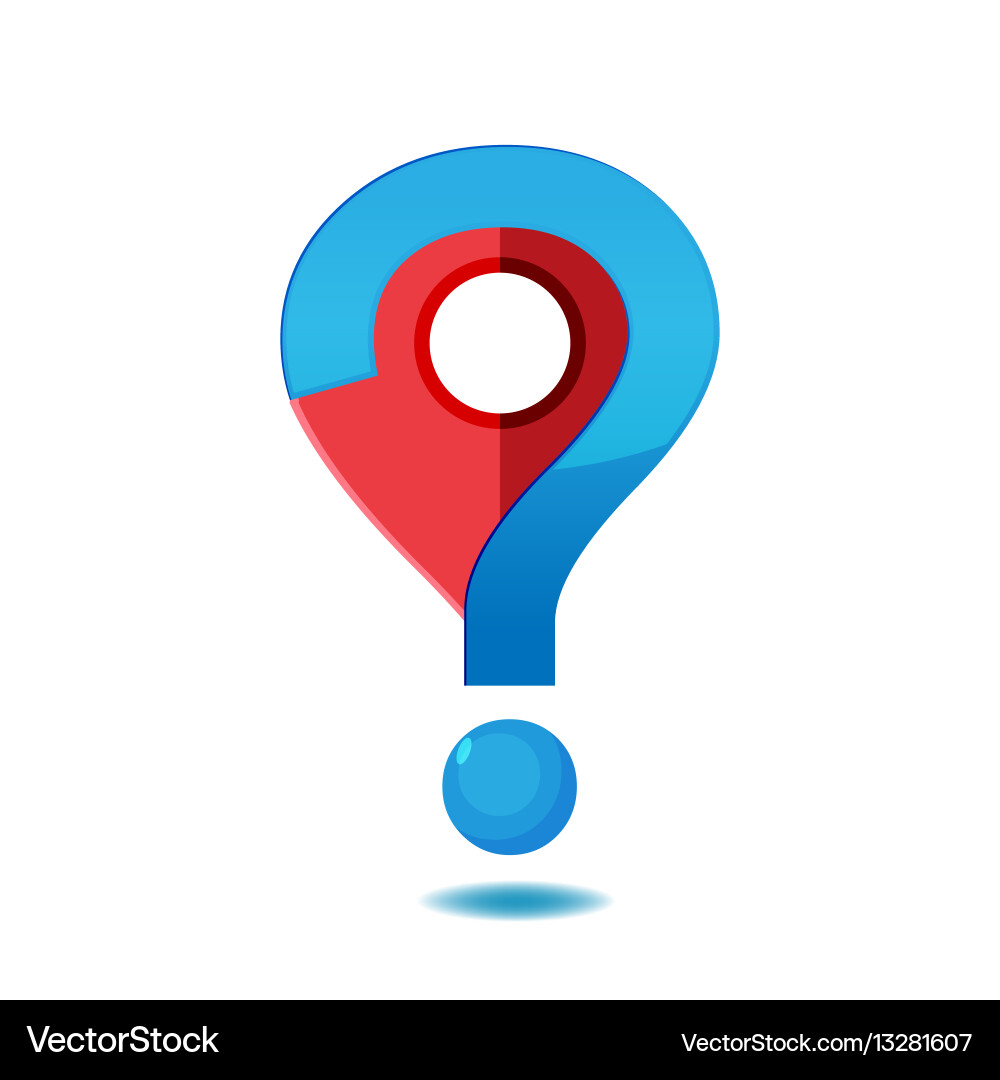 Navigator checkin question symbol logo Royalty Free Vector