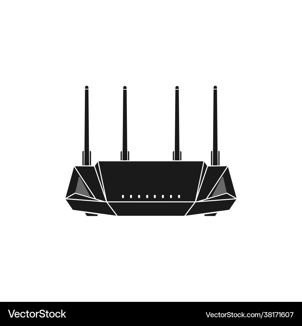 Realistic icon a wi-fi router with four Royalty Free Vector