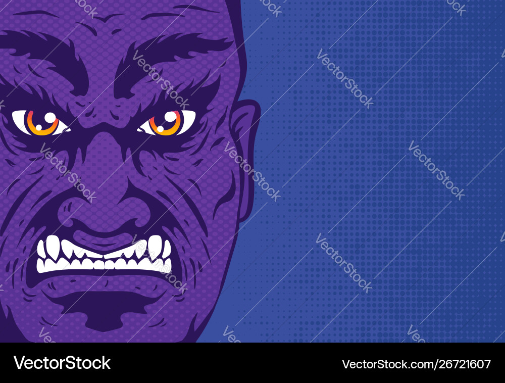 Retro angry man portrait in comics style Vector Image