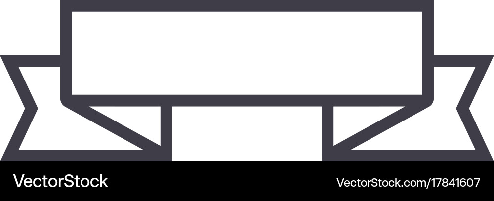 Ribbon corners up line icon sign Royalty Free Vector Image