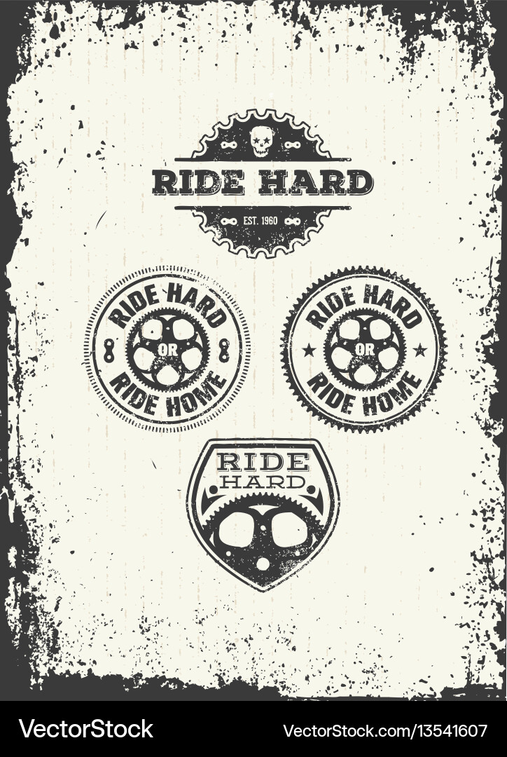Ride hard or home creative bike Royalty Free Vector Image