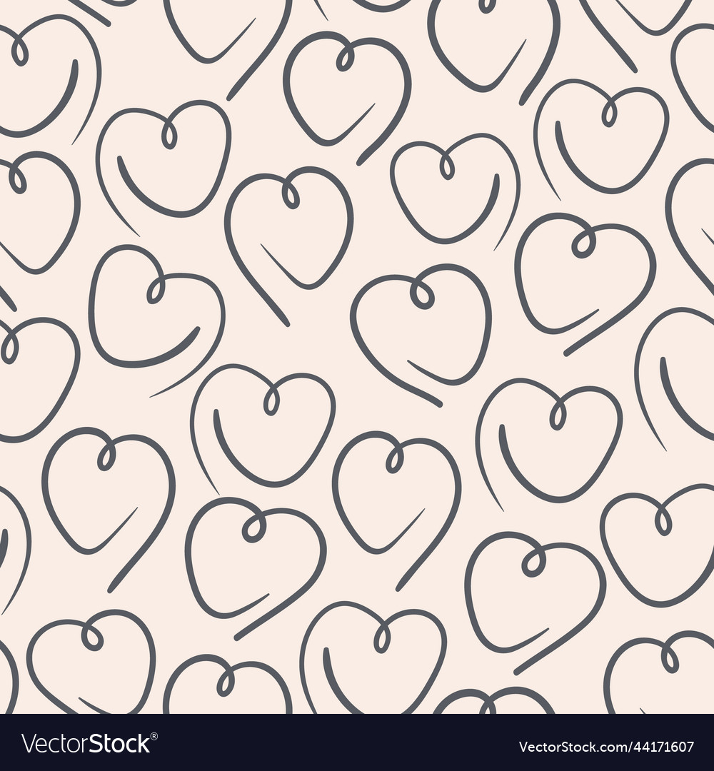 Seamless hearts pattern doodle elements Royalty Free Vector