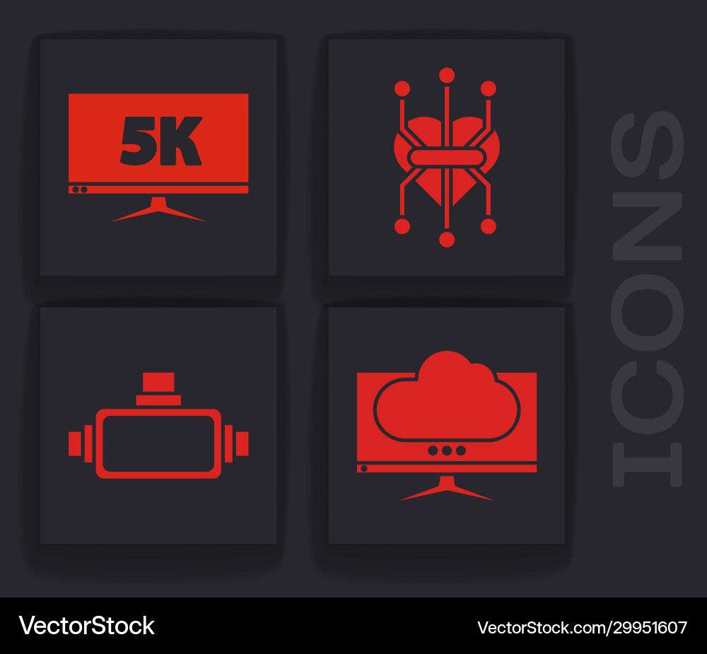 Set computer monitor screen monitor display Vector Image