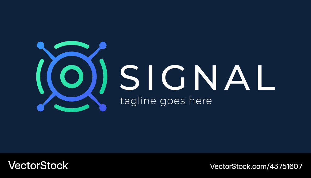 Signal logo modern satellite eye communication Vector Image