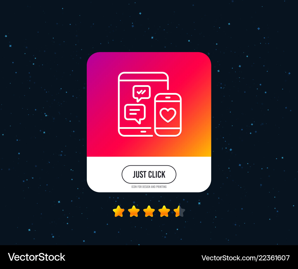 Social media messages line icon mobile devices Vector Image