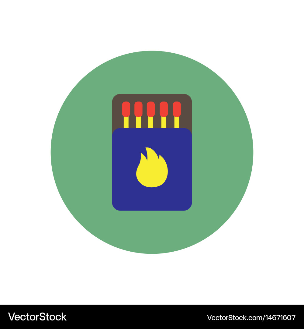 Stylish icon in circle matchbox and matches Vector Image