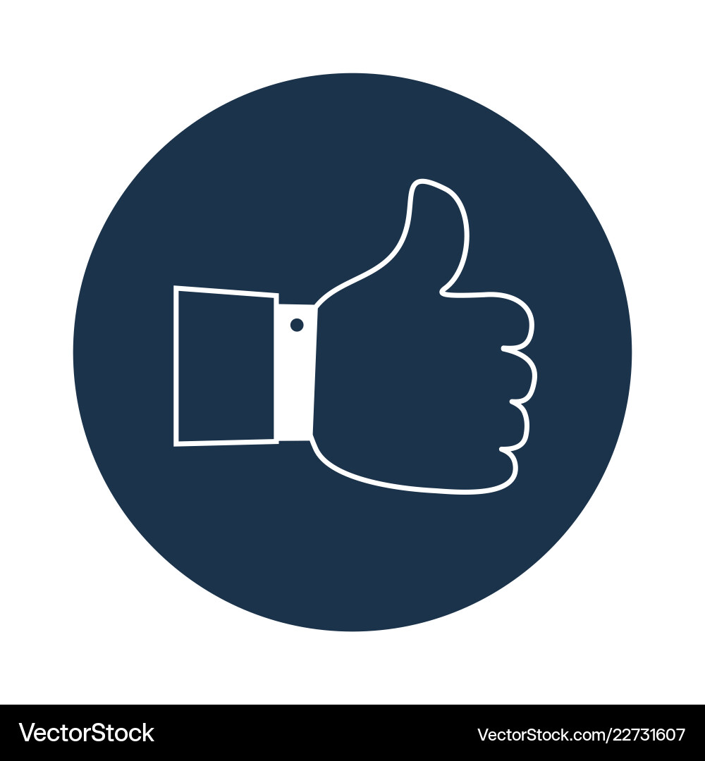 Thumb up symbol finger up icon Royalty Free Vector Image