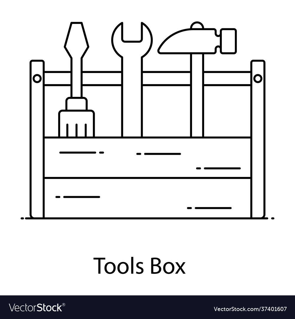 Tools box Royalty Free Vector Image - VectorStock