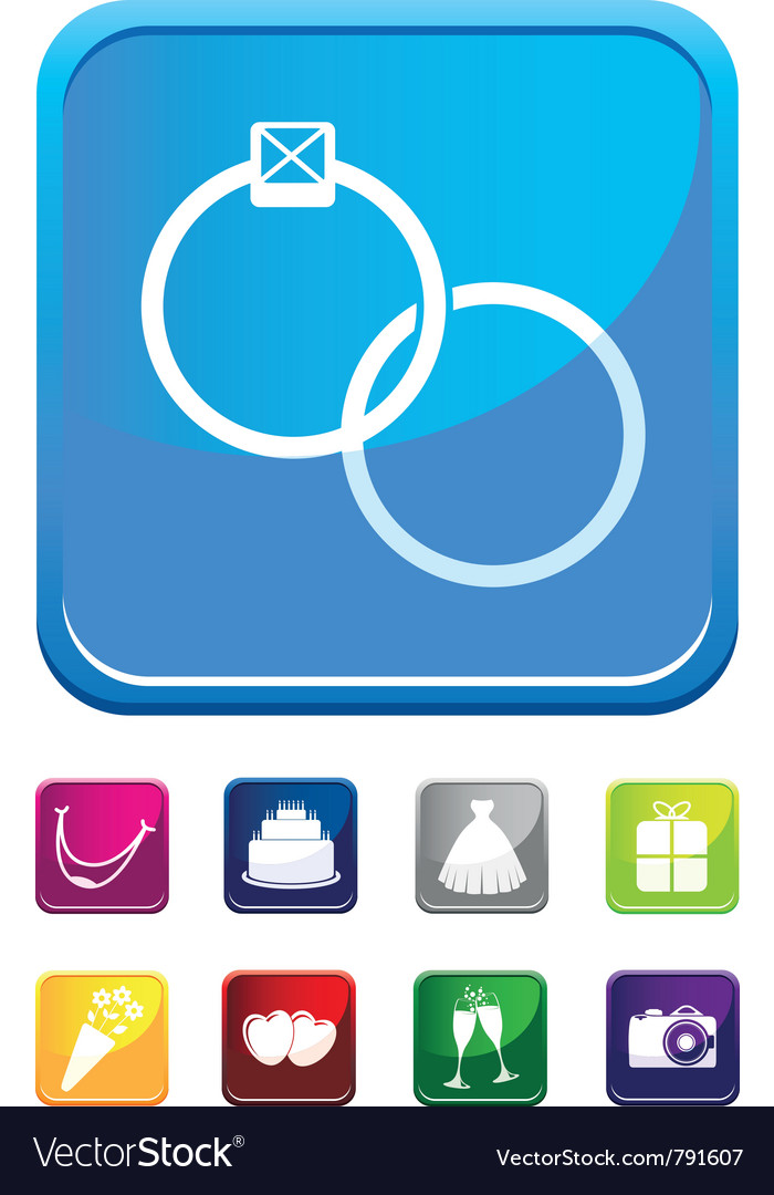 Wedding icon set Royalty Free Vector Image - VectorStock