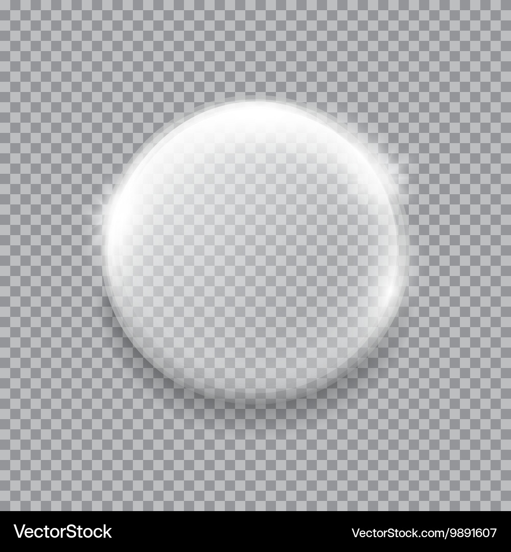 White transparent glass sphere with glares Vector Image