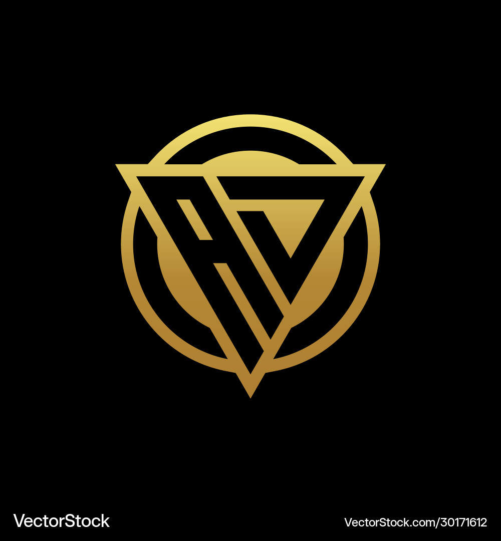 Ad logo monogram with triangle shape and circle Vector Image