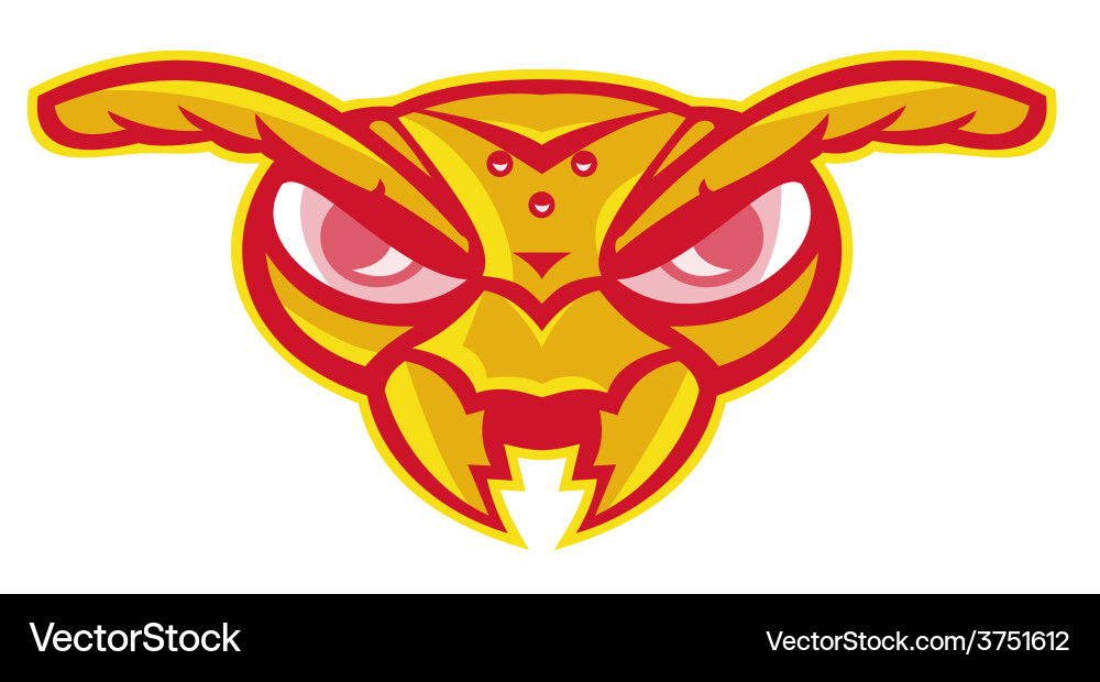 Angry hornet wasp ant insect head Royalty Free Vector Image