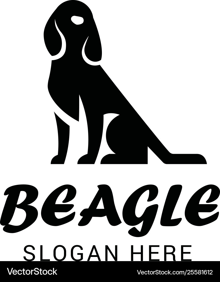 Beagle dog logo template isolated on white Vector Image