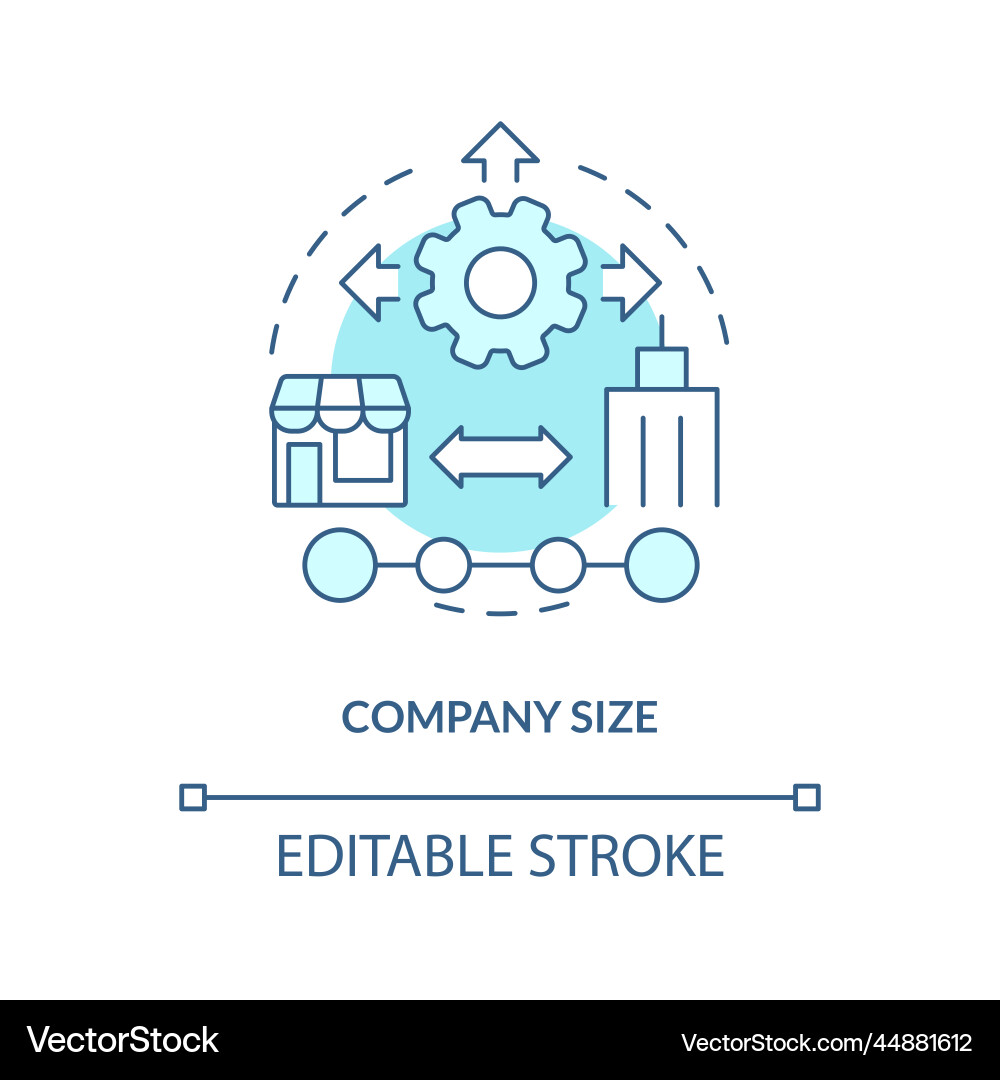 Company size turquoise concept icon Royalty Free Vector