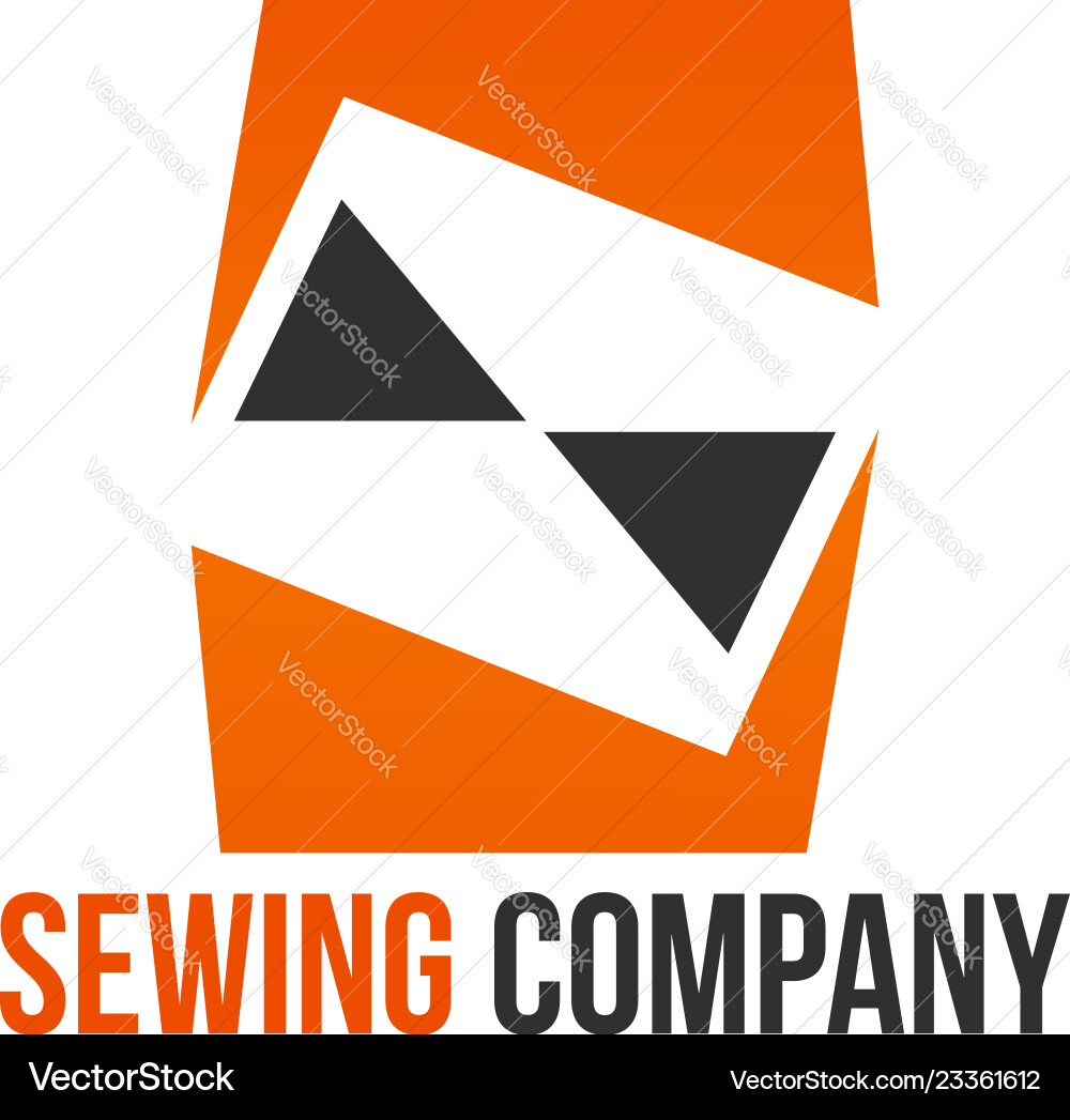 Creative sign for sewing company Royalty Free Vector Image