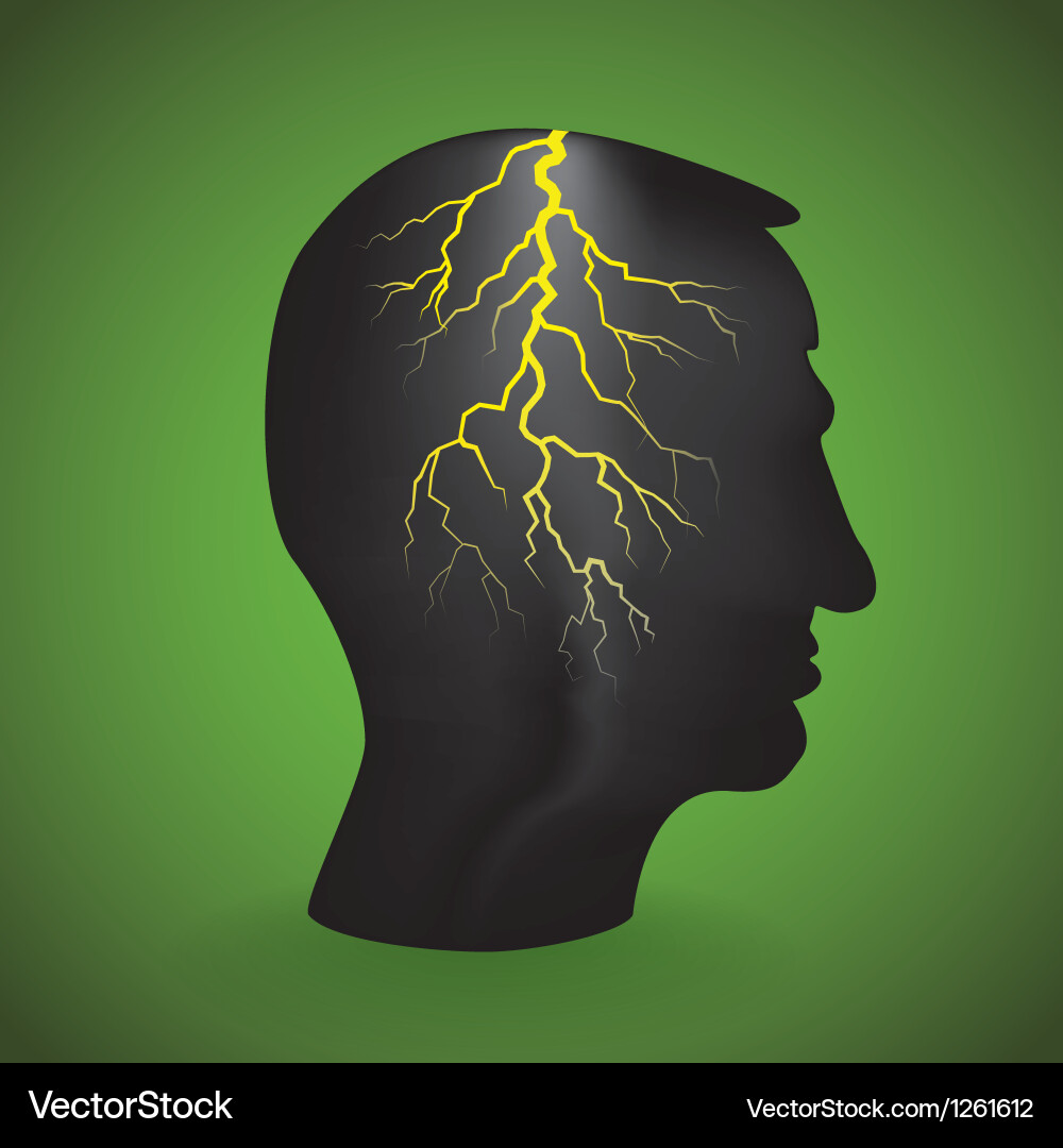 Flash light in the head Royalty Free Vector Image