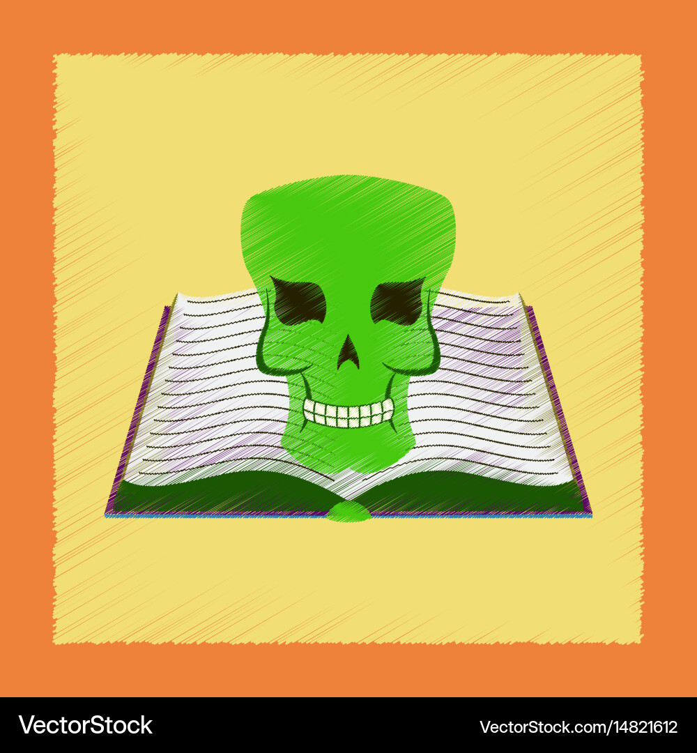 Flat on background of book skull Royalty Free Vector Image