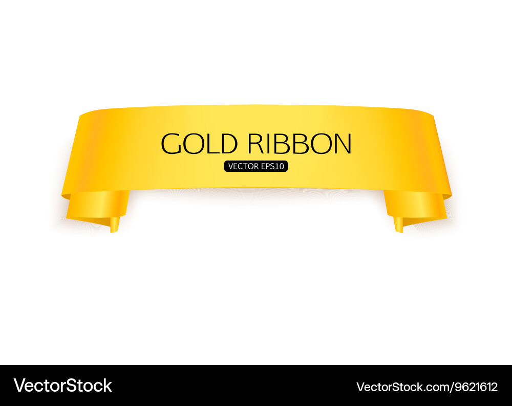 Gold ribbon isolated on white background Vector Image