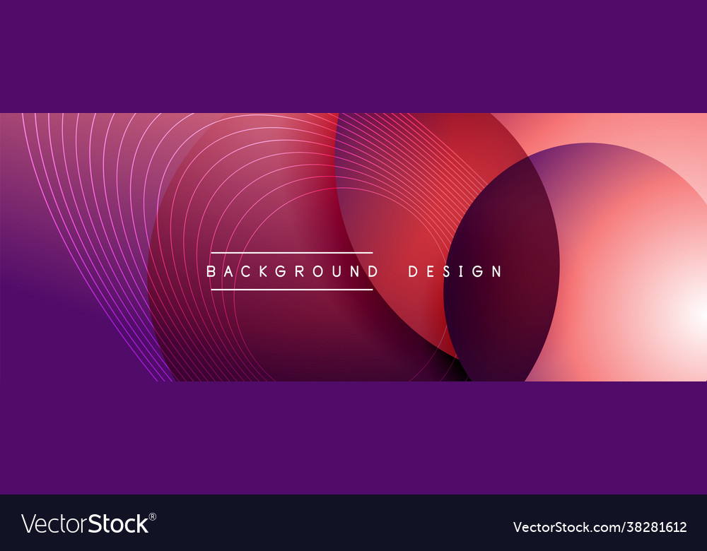 Gradient circles with shadows techno Royalty Free Vector
