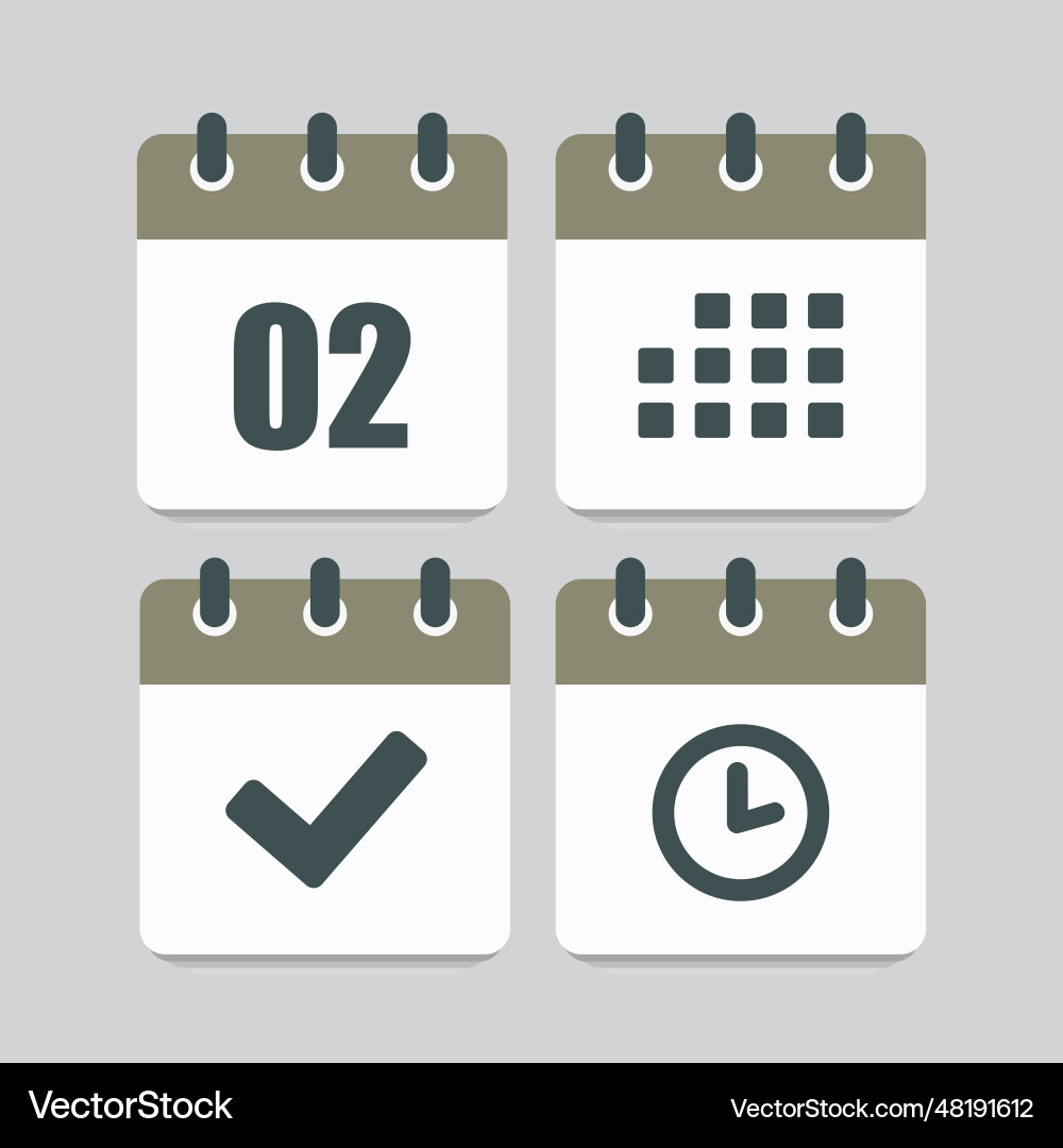 Icon page calendar - 2 day agenda timer done Vector Image