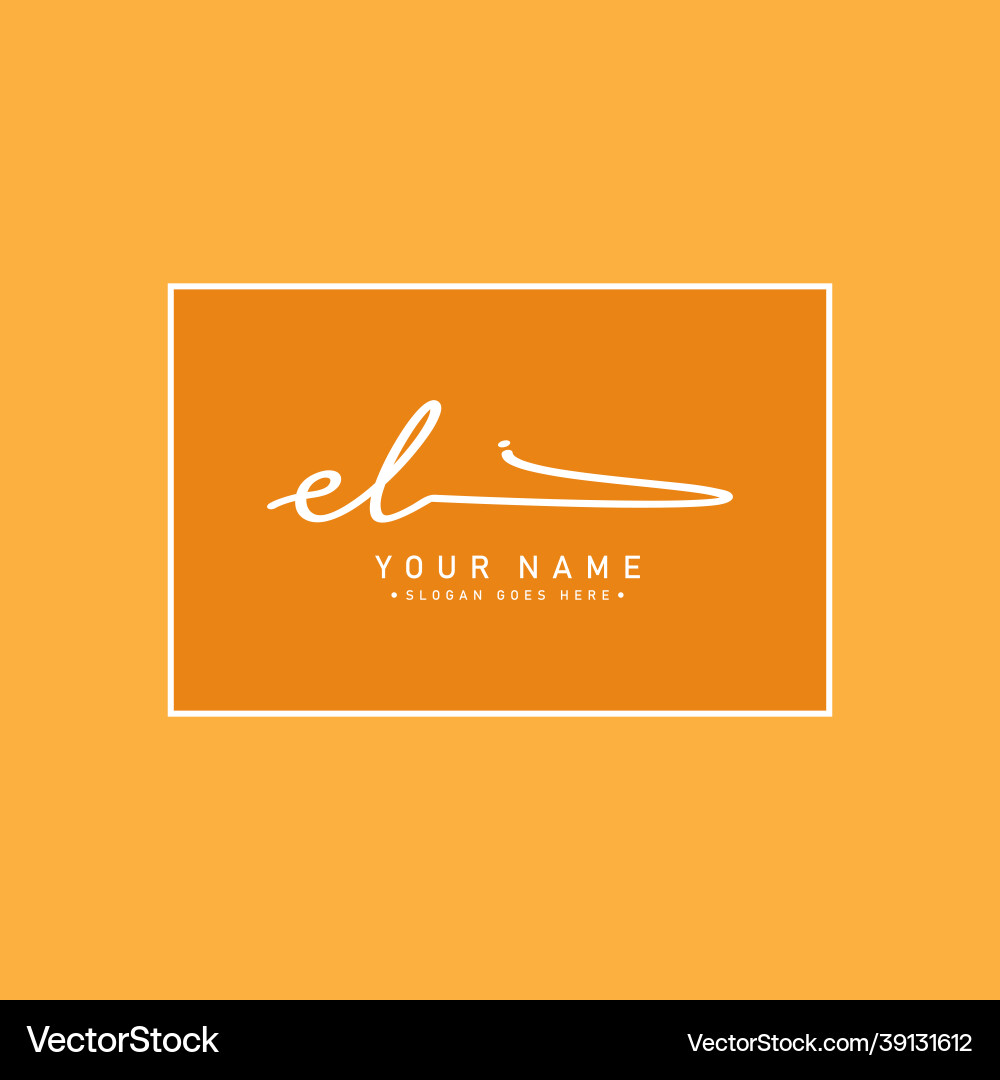 Initial letter el logo - hand drawn signature Vector Image