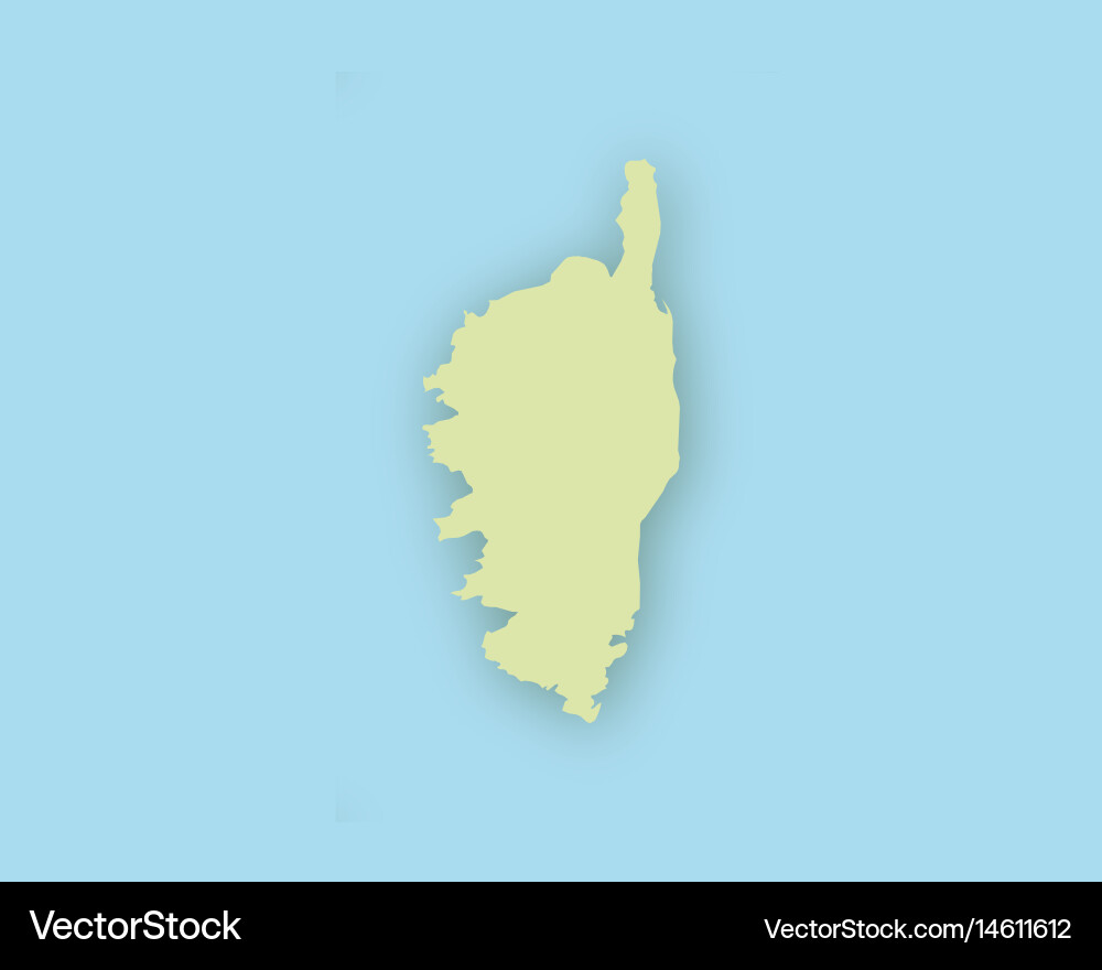 Map of the corsica with shadow Royalty Free Vector Image