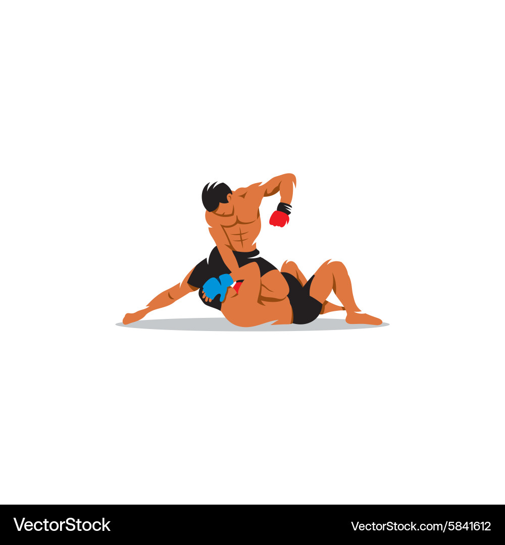 Martial arts sign two men fighting Royalty Free Vector Image