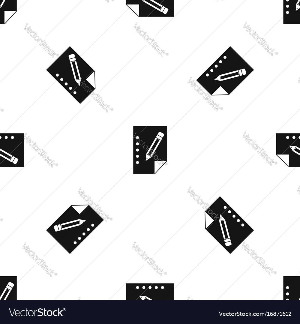 Notebook pattern seamless black Royalty Free Vector Image