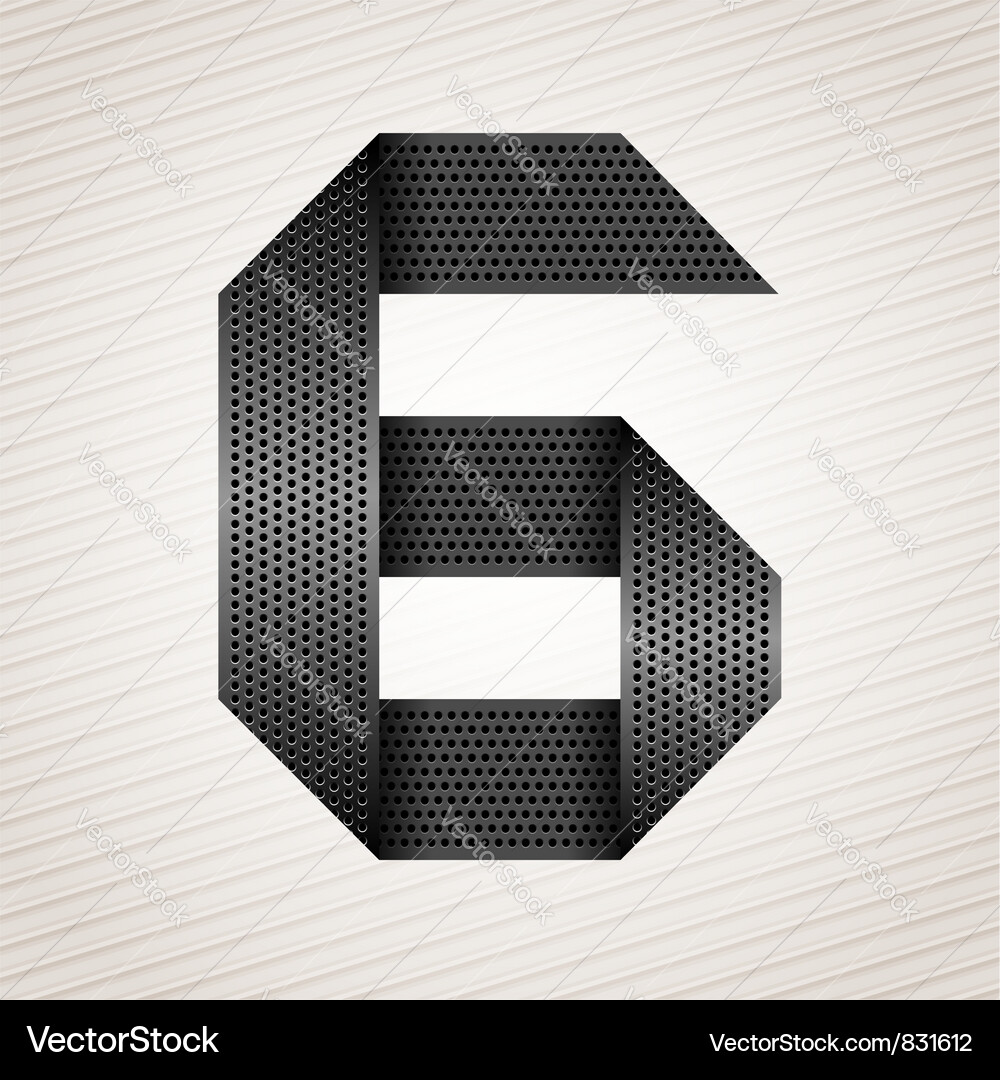 Number metal ribbon - 6 - six Royalty Free Vector Image