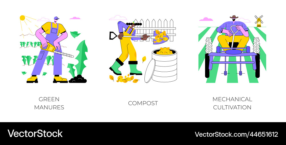 Organic farming methods isolated cartoon Vector Image