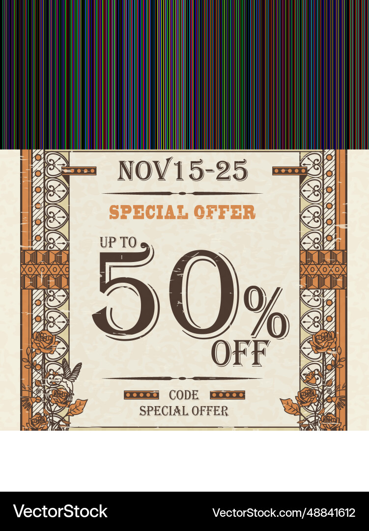Retro sale poster template design Royalty Free Vector Image