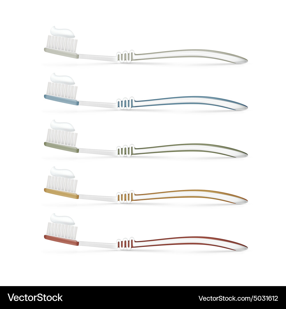 Set of toothbrushes isolated on white Royalty Free Vector