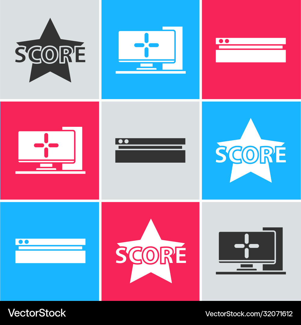 Set star computer monitor and video game console Vector Image