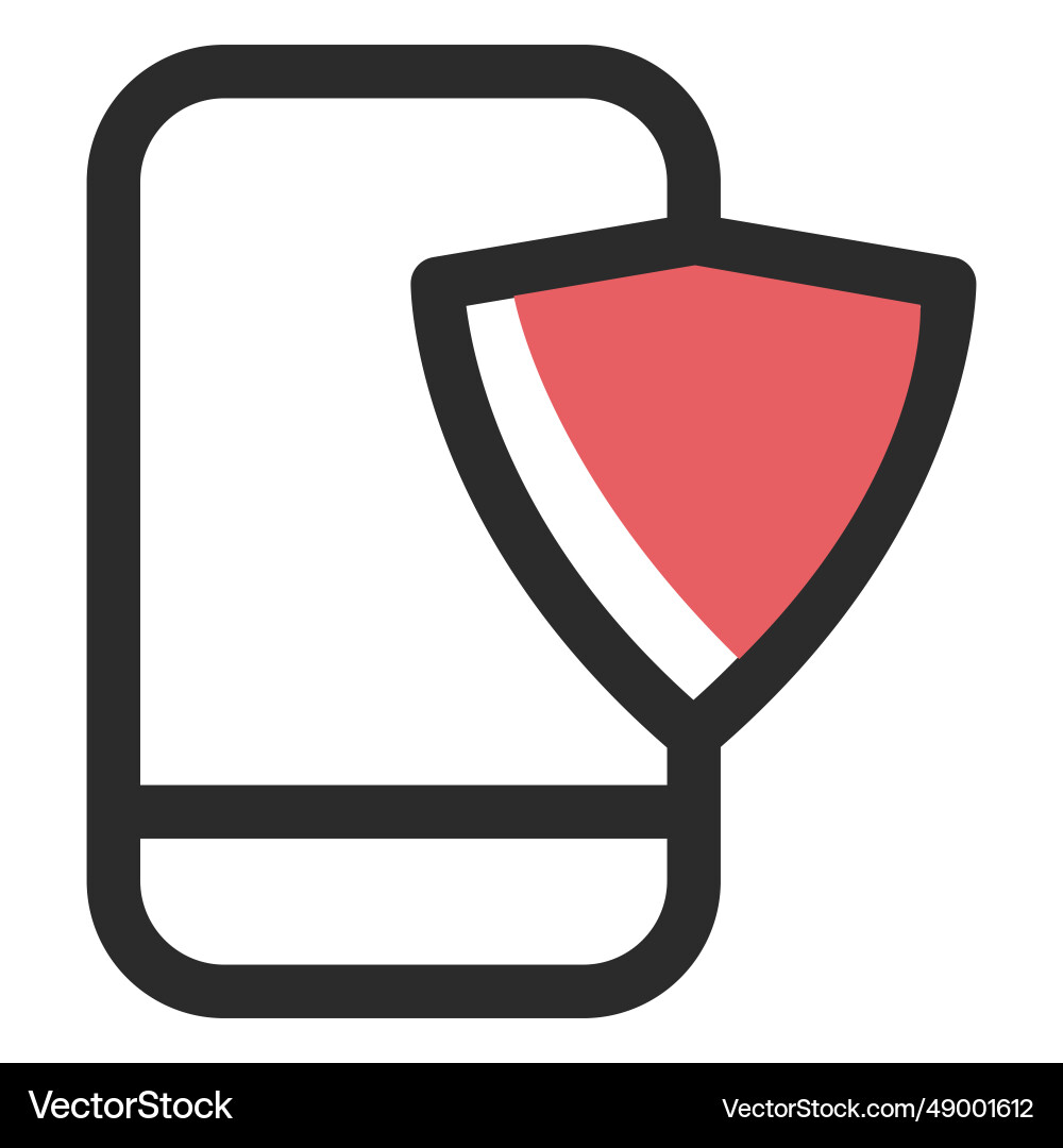 Smartphone security colored stroke icon Royalty Free Vector