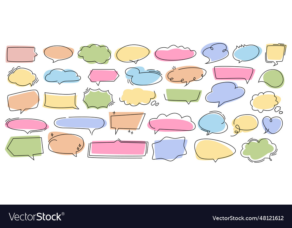Speech bubble doodles hand drawn balloons Vector Image
