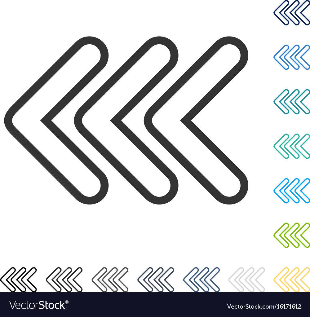 Triple pointer left icon Royalty Free Vector Image
