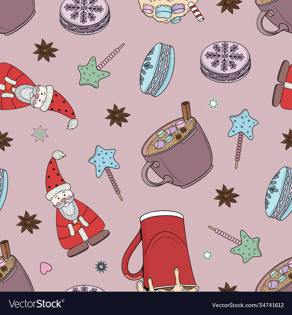 Winter holiday seamless pattern 2 Royalty Free Vector Image Winter holiday seamless pattern 2 Royalty Free Vector Image