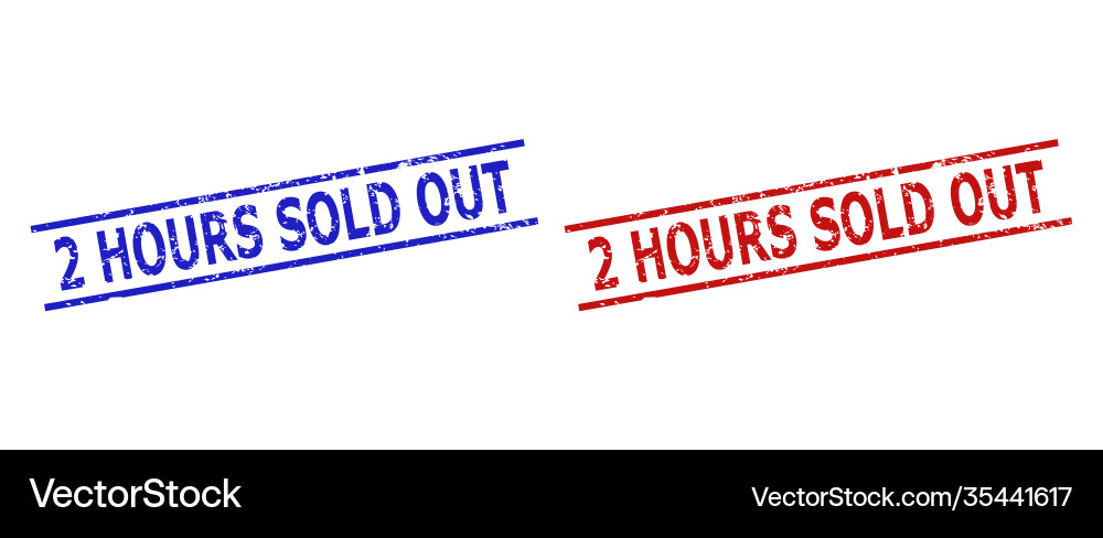 2 hours sold out seals with distress surface Vector Image