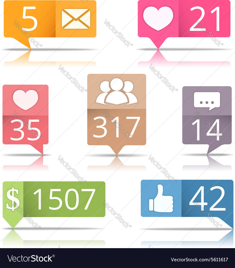 Buttons with counters Royalty Free Vector Image