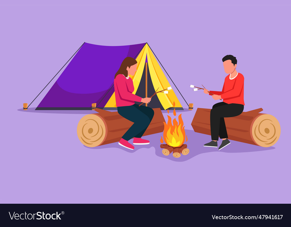 Character Flat Drawing Happy Romantic Couple Vector Image