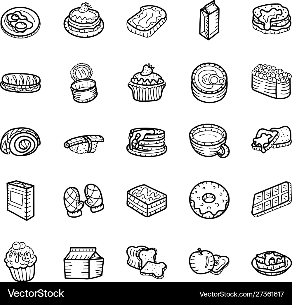 Delicious food hand drawn Royalty Free Vector Image