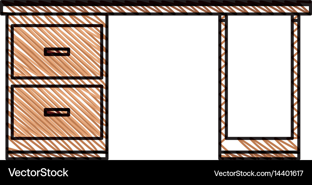 Desk furniture office work Royalty Free Vector Image
