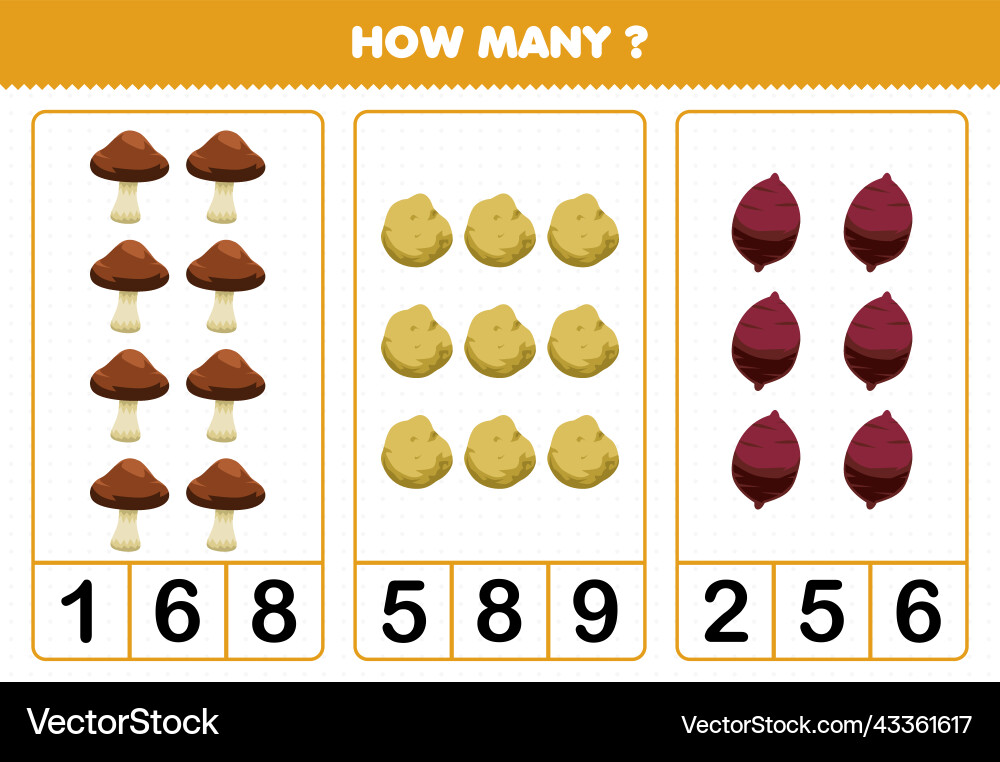 Education game for children counting how many Vector Image