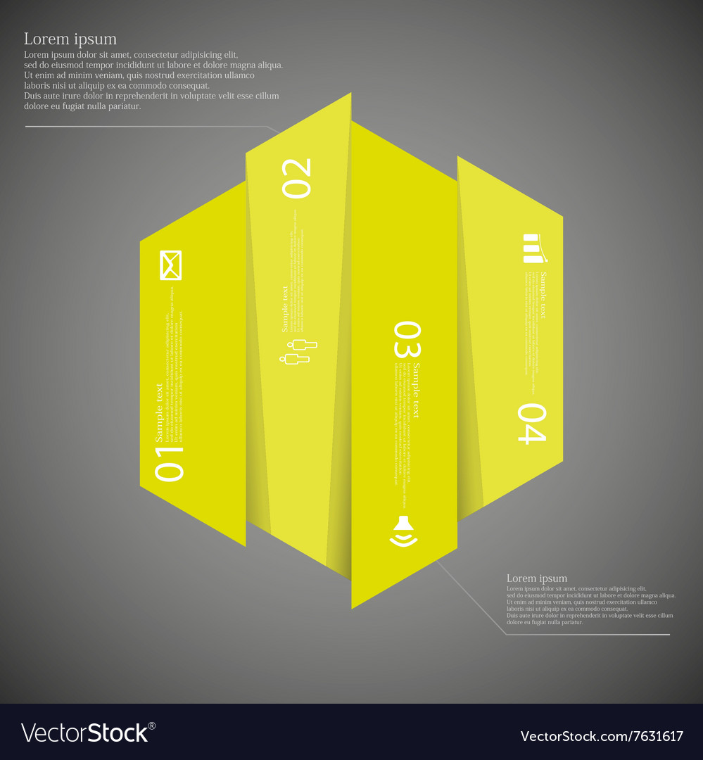 Hexagonal infographic template vertically divided Vector Image
