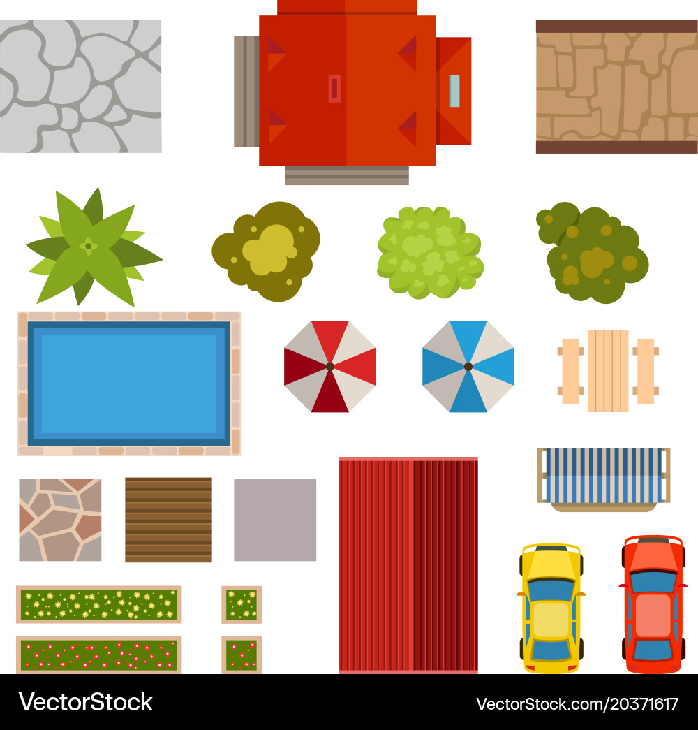 House landscape constructor urban townhouse Vector Image