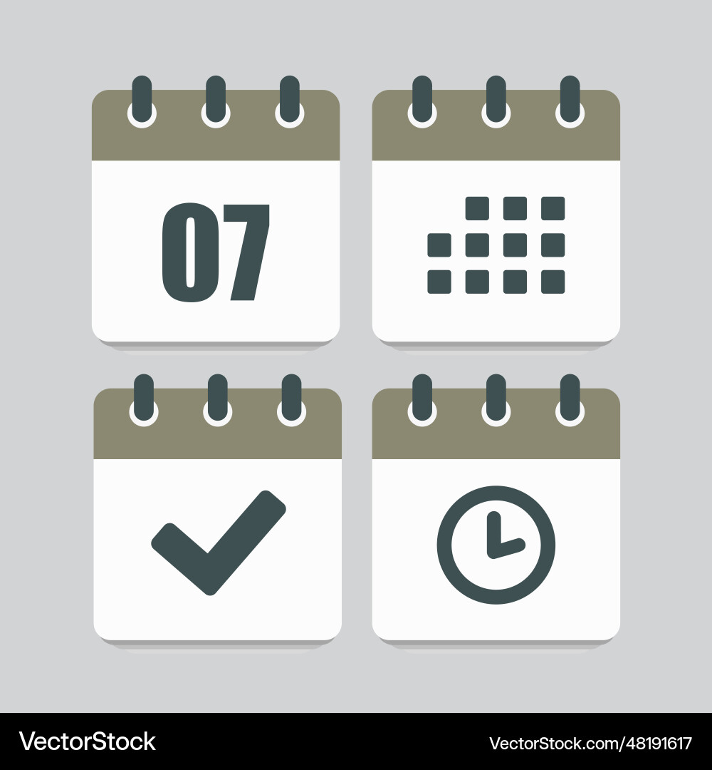 Icon page calendar - 7 day agenda timer done Vector Image