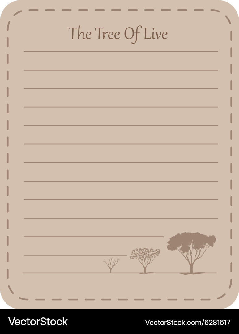 Line paper design with tree of live Royalty Free Vector