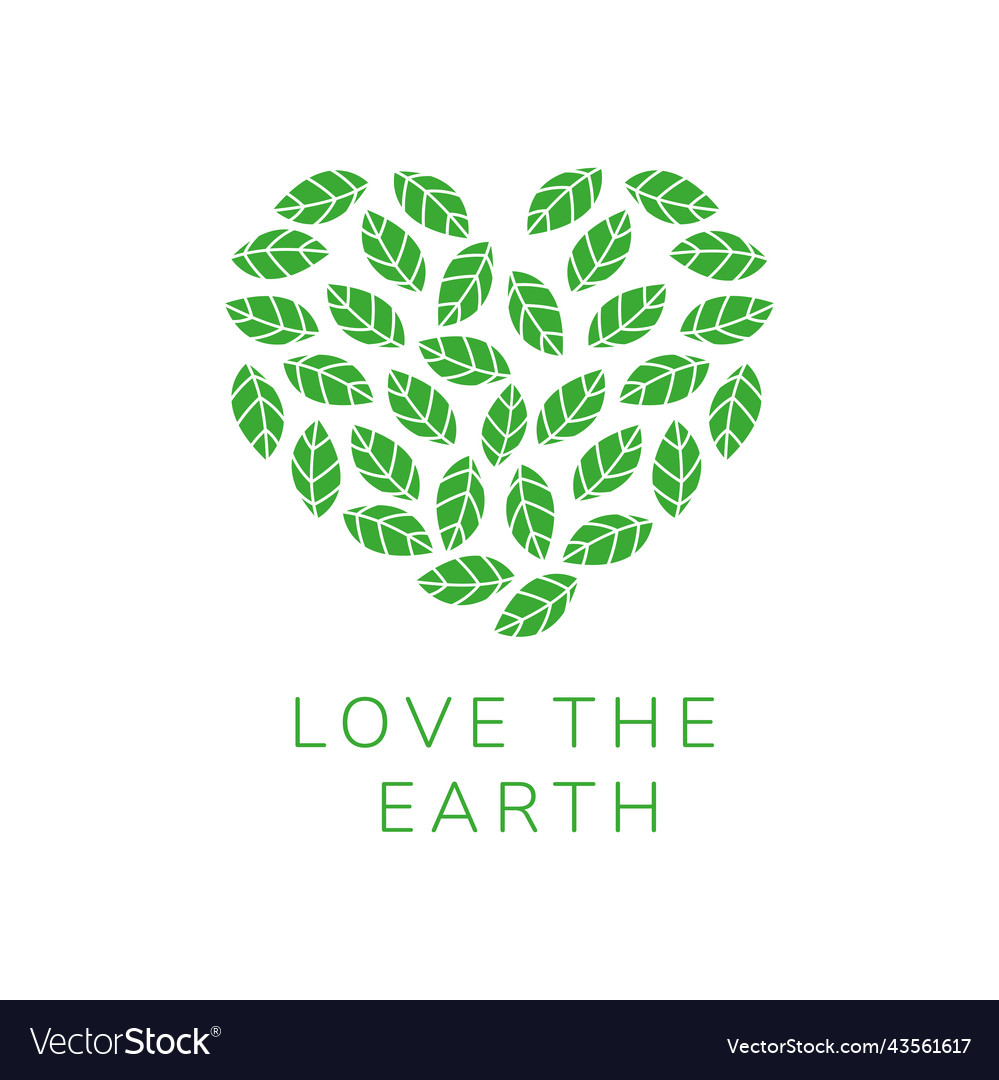 Love the earth label Royalty Free Vector Image