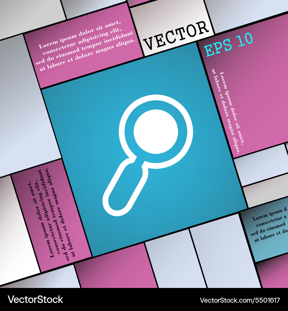 Magnifying glass zoom icon sign modern flat style Vector Image