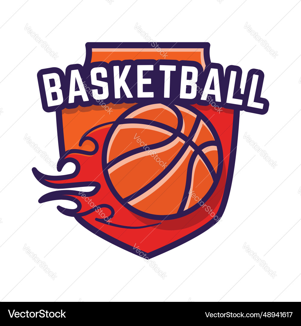 Minimalist basketball logo emblem template Vector Image